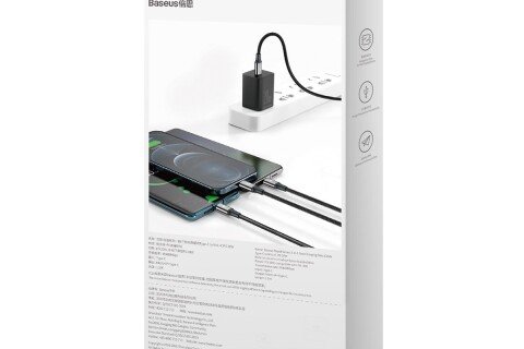 BASEUS Multikabel RAPID USB-C 3v1 mikro USB / Lightning / USB-C, 20W ...